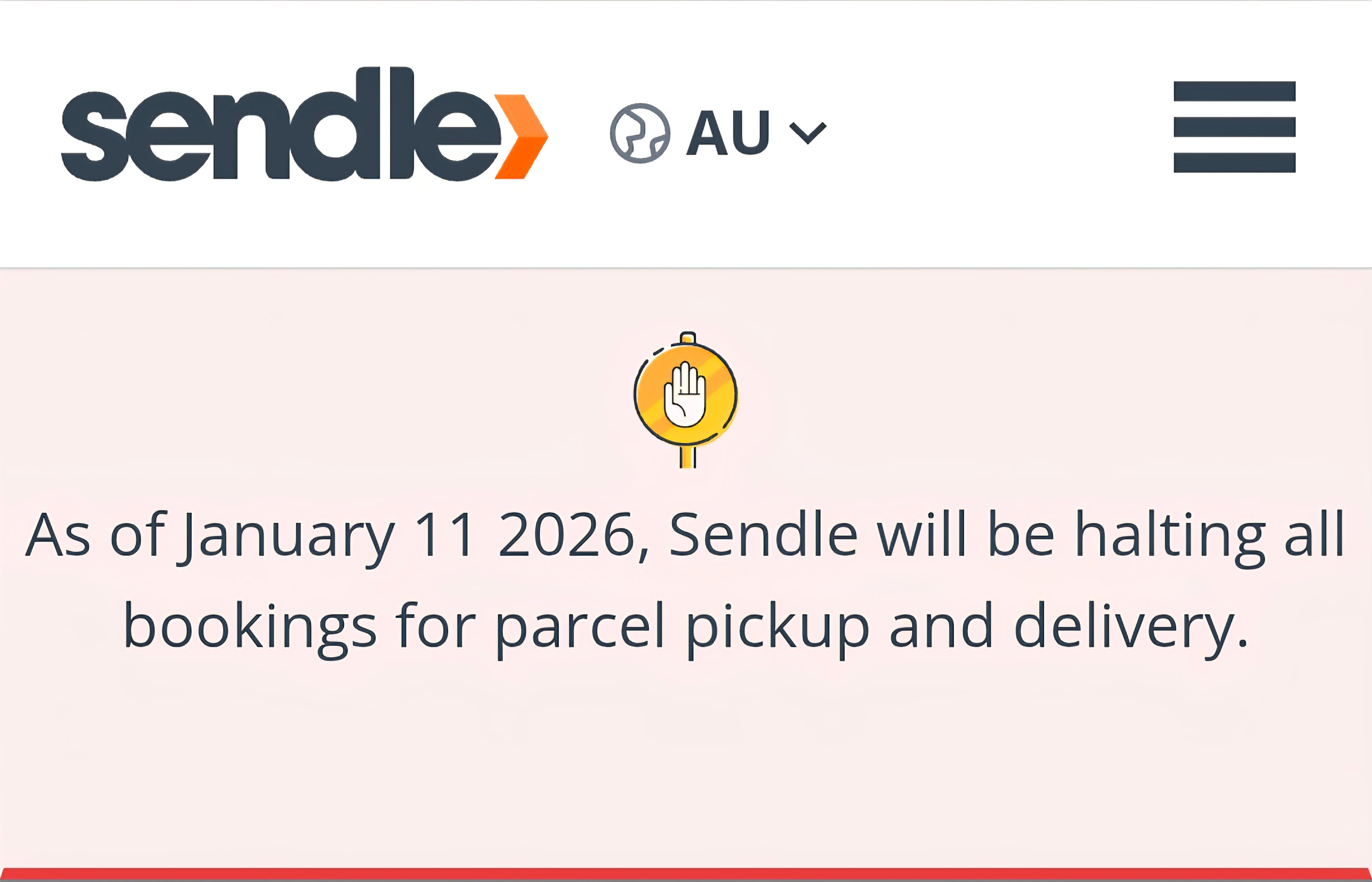 What happened to Sendle as a delivery option?